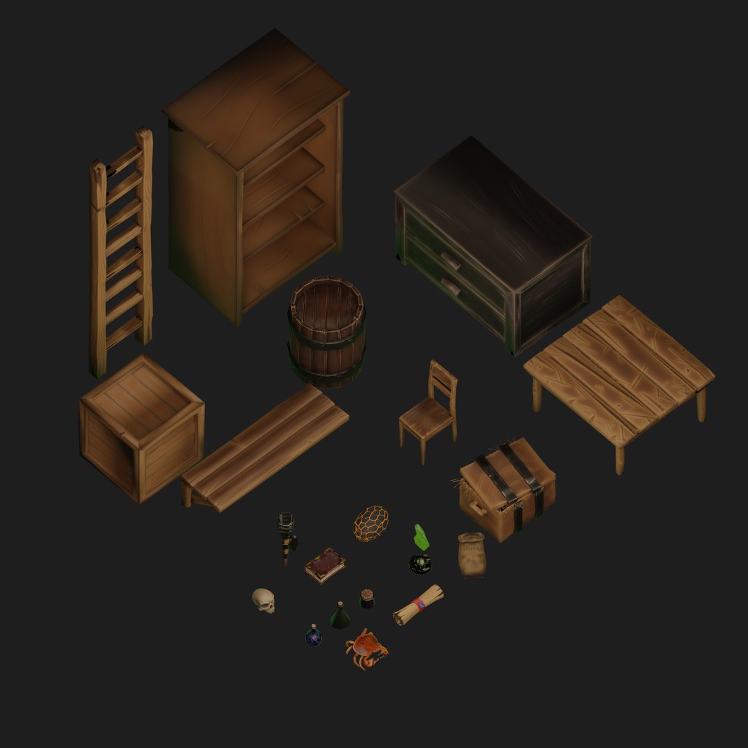 3D model Hand Painted Dungeon Asset Pack - TurboSquid 1797707