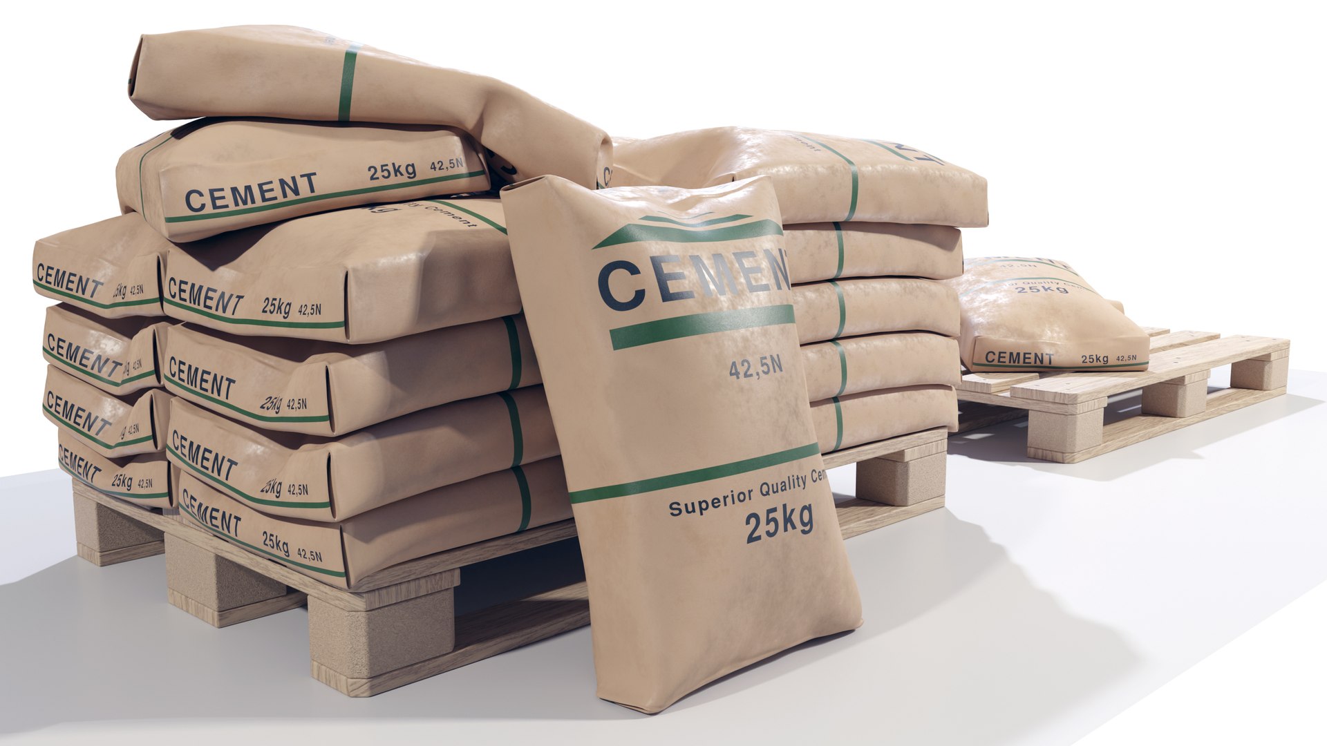 Pallet with Cement Bags 3D model - TurboSquid 1903900