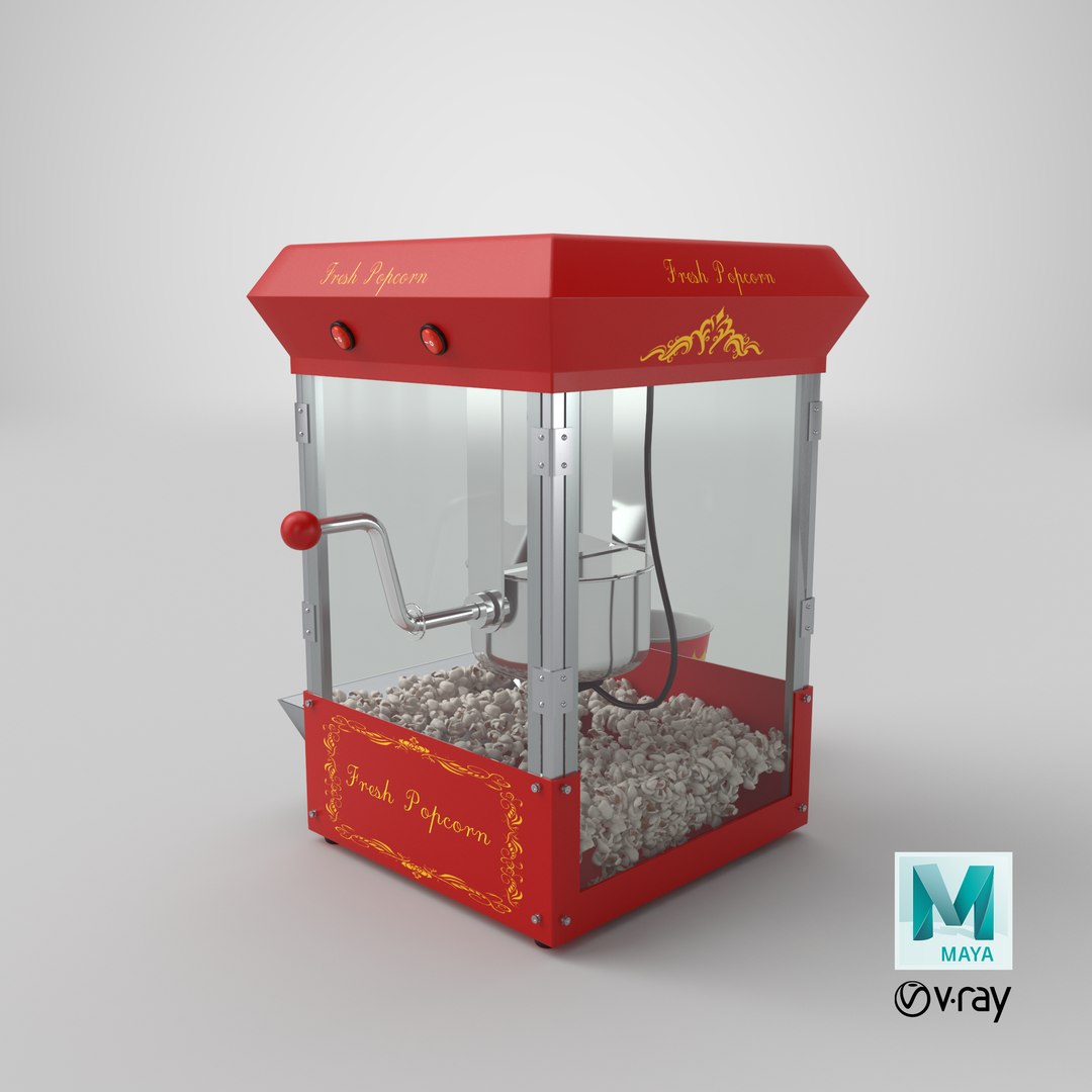 Real Popcorn Machine 3D Model - TurboSquid 1496219