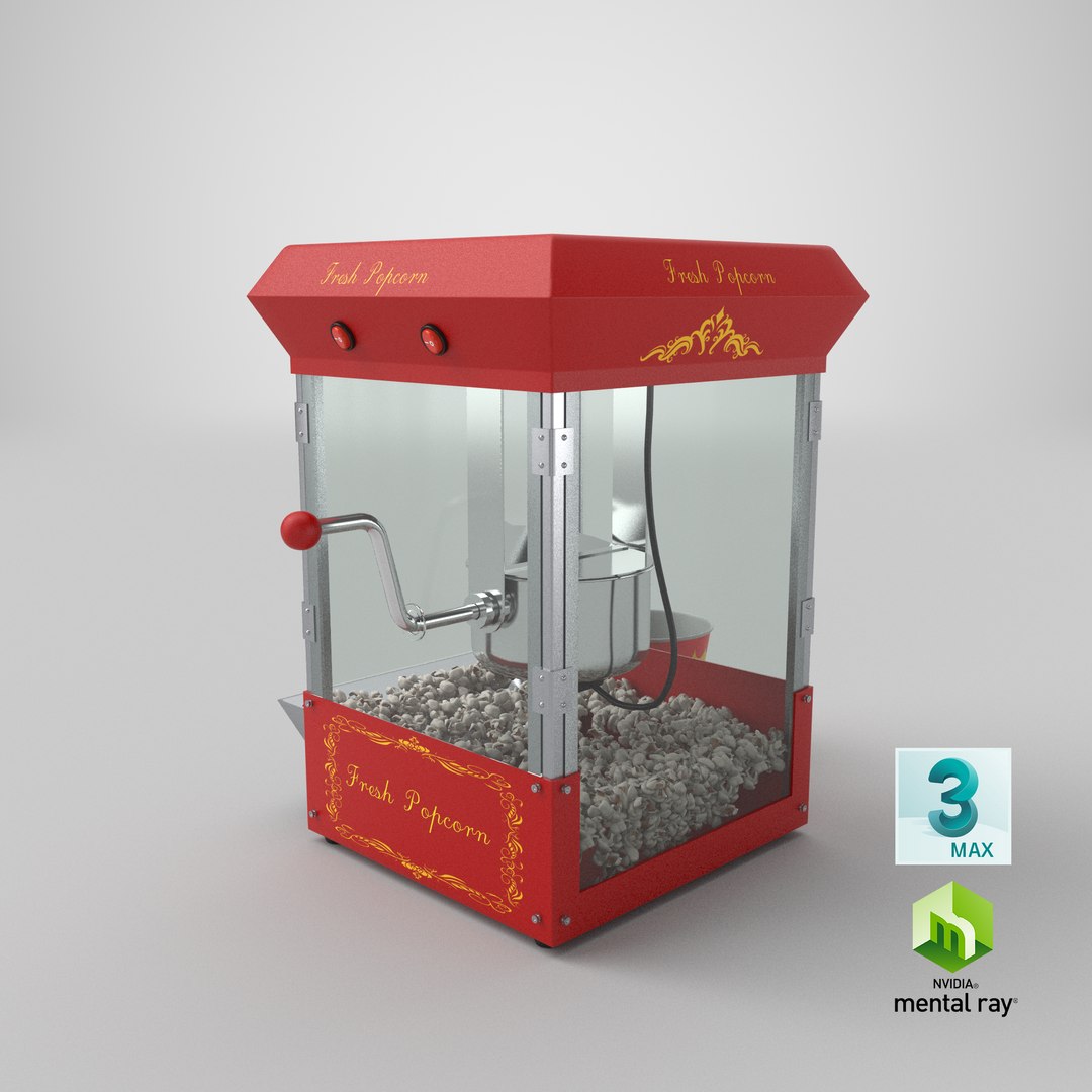 Real Popcorn Machine 3D Model - TurboSquid 1496219