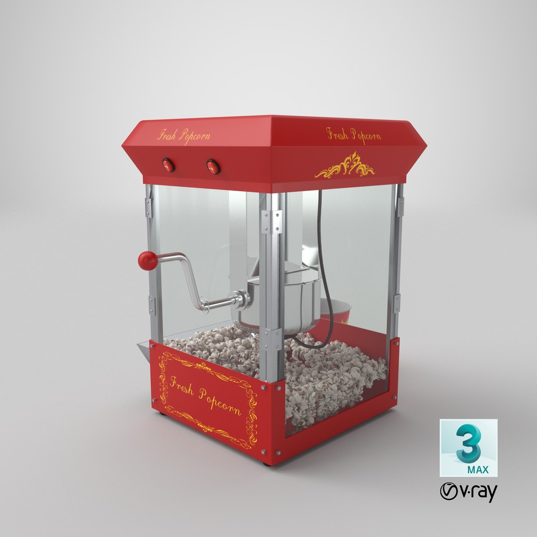 Real Popcorn Machine 3D Model - TurboSquid 1496219