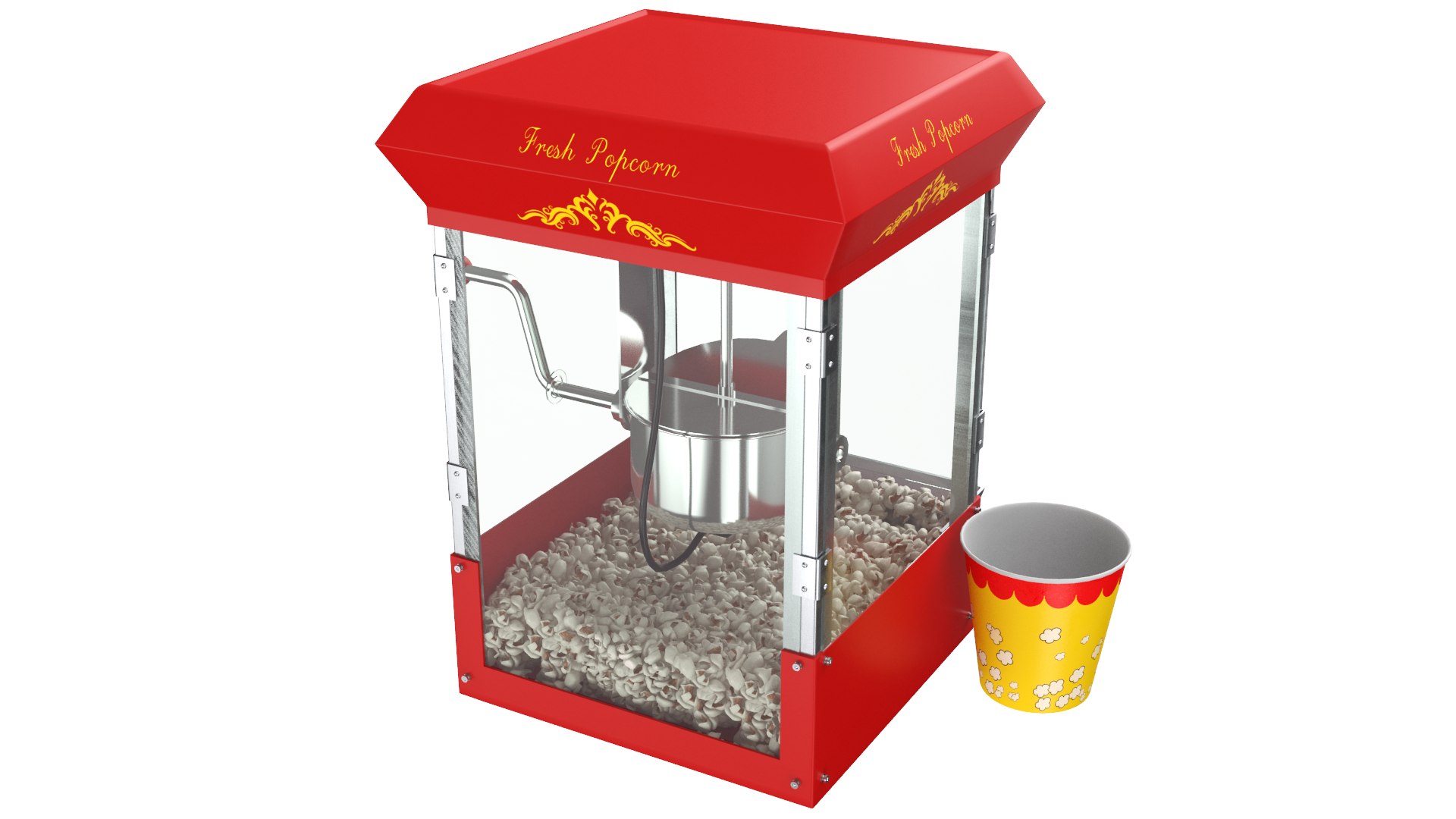 Real Popcorn Machine 3D Model - TurboSquid 1496219