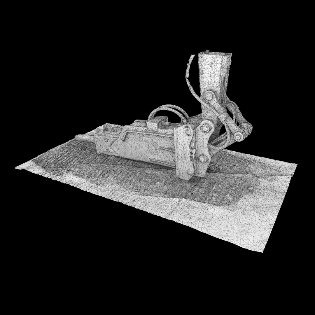 Excavator Hydraulic Jack Hammer - 3D photogrammetry model scan of ...