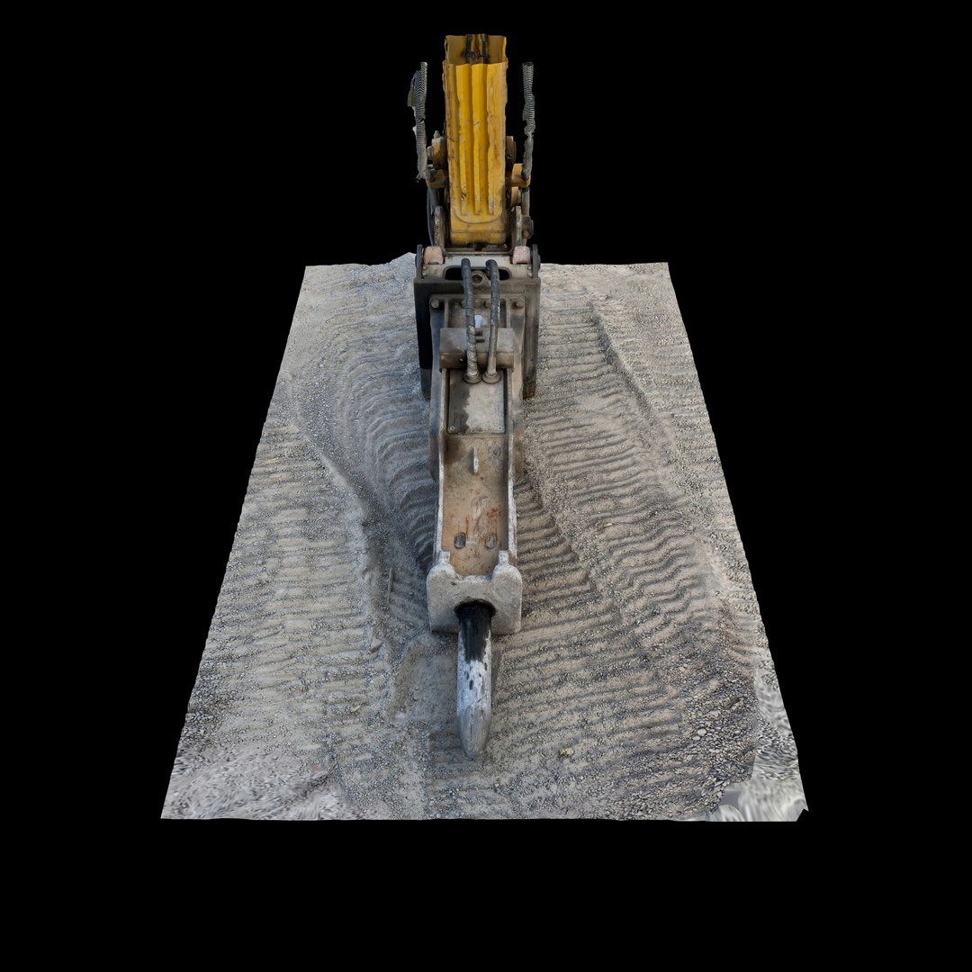 Excavator Hydraulic Jack Hammer - 3D photogrammetry model scan of ...