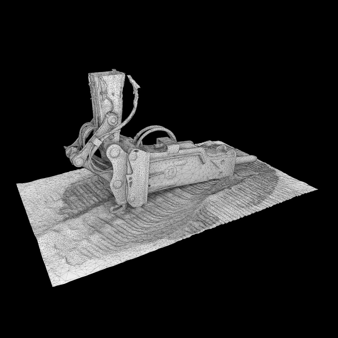 Excavator Hydraulic Jack Hammer - 3D Photogrammetry Model Scan Of ...