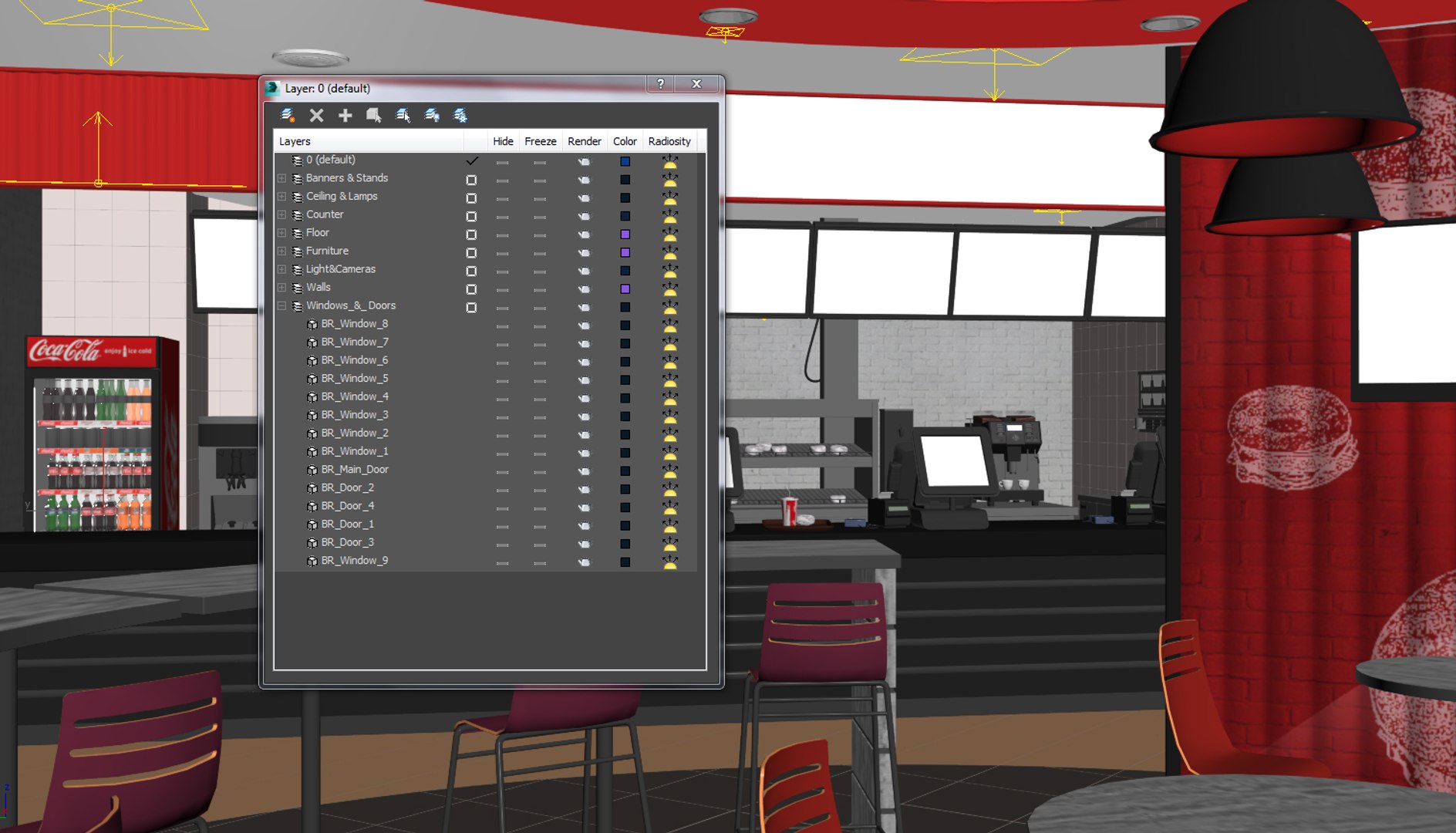 burger restaurant 3d model