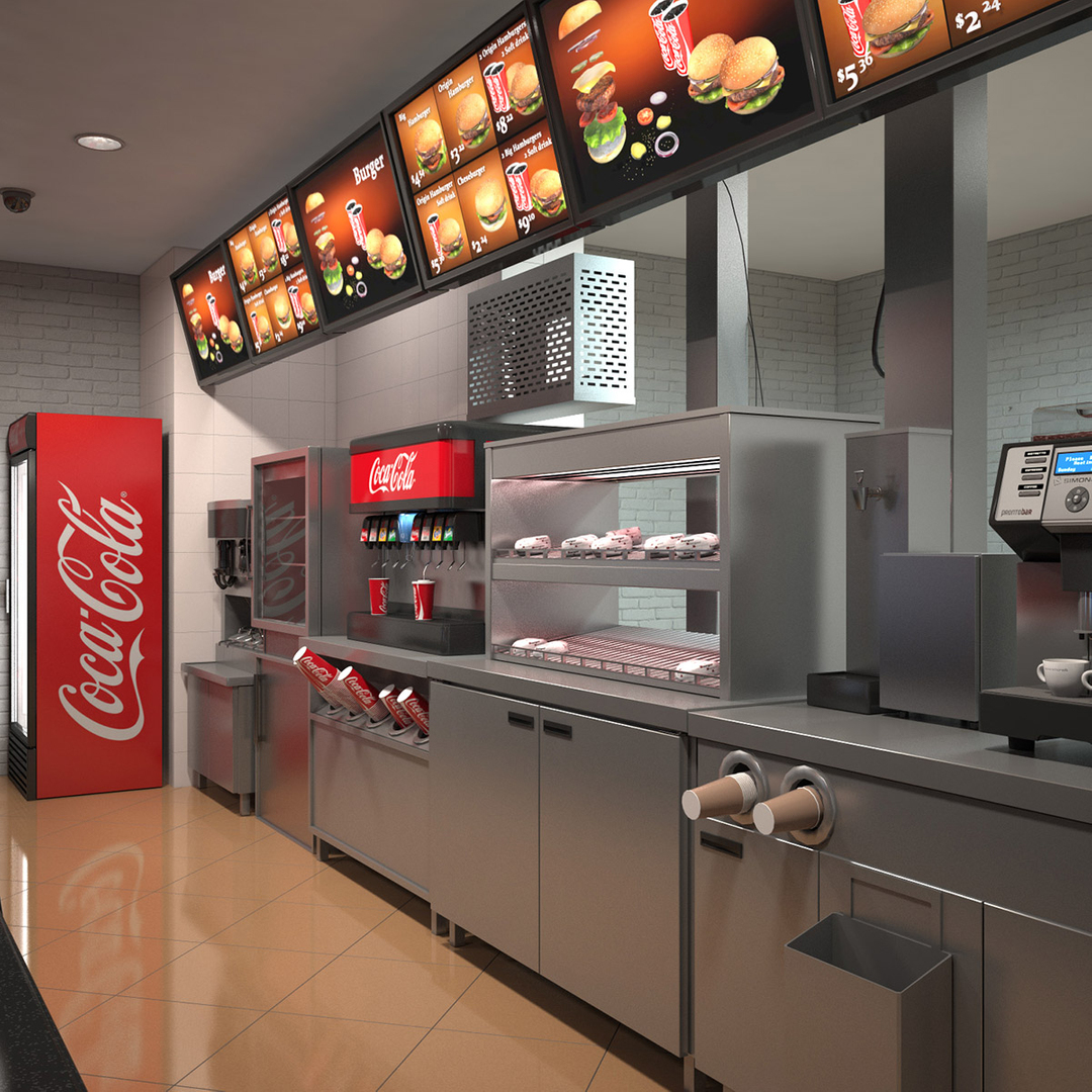burger restaurant 3d model