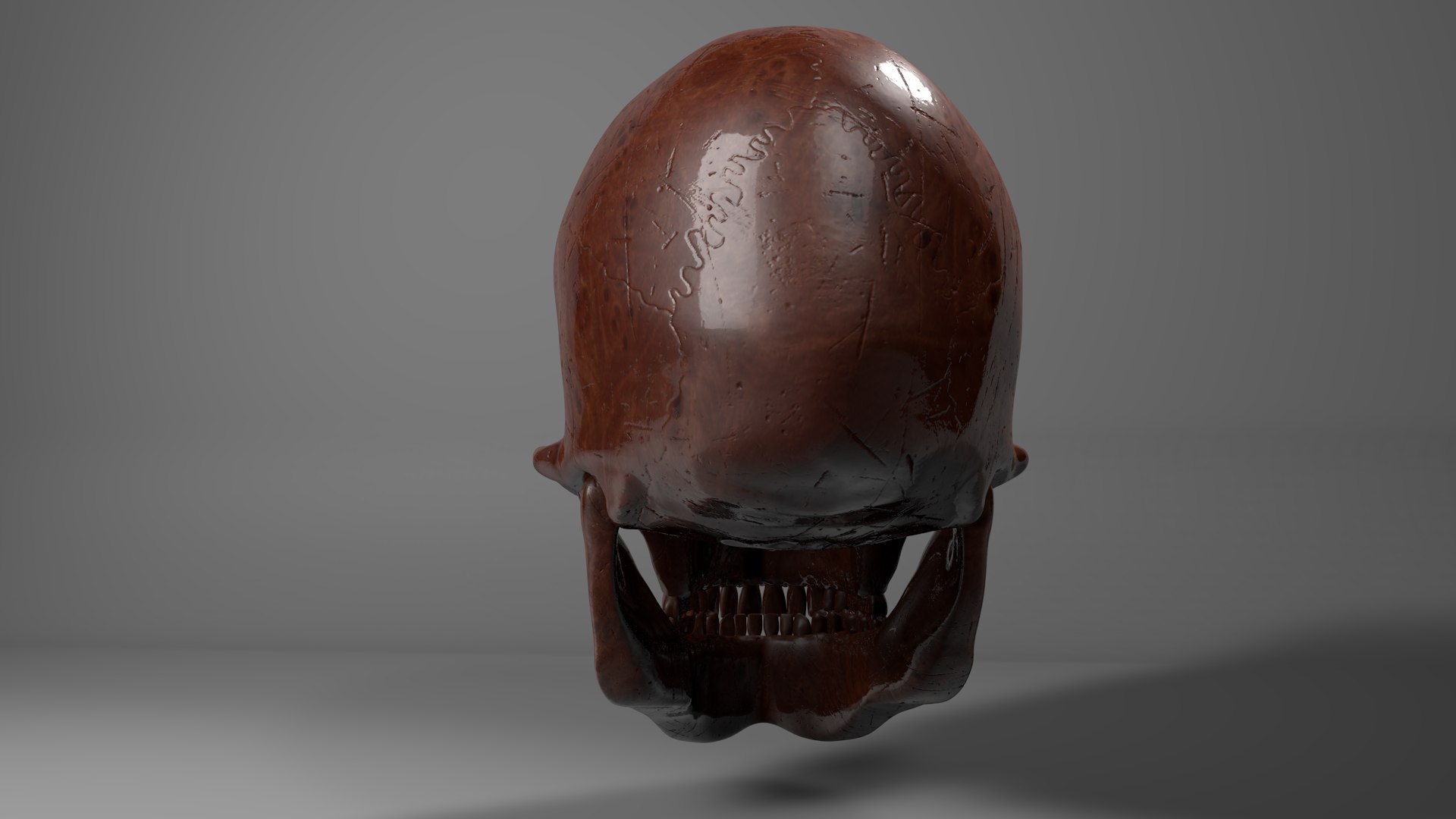 Wood human skull l748 3D model - TurboSquid 1571198