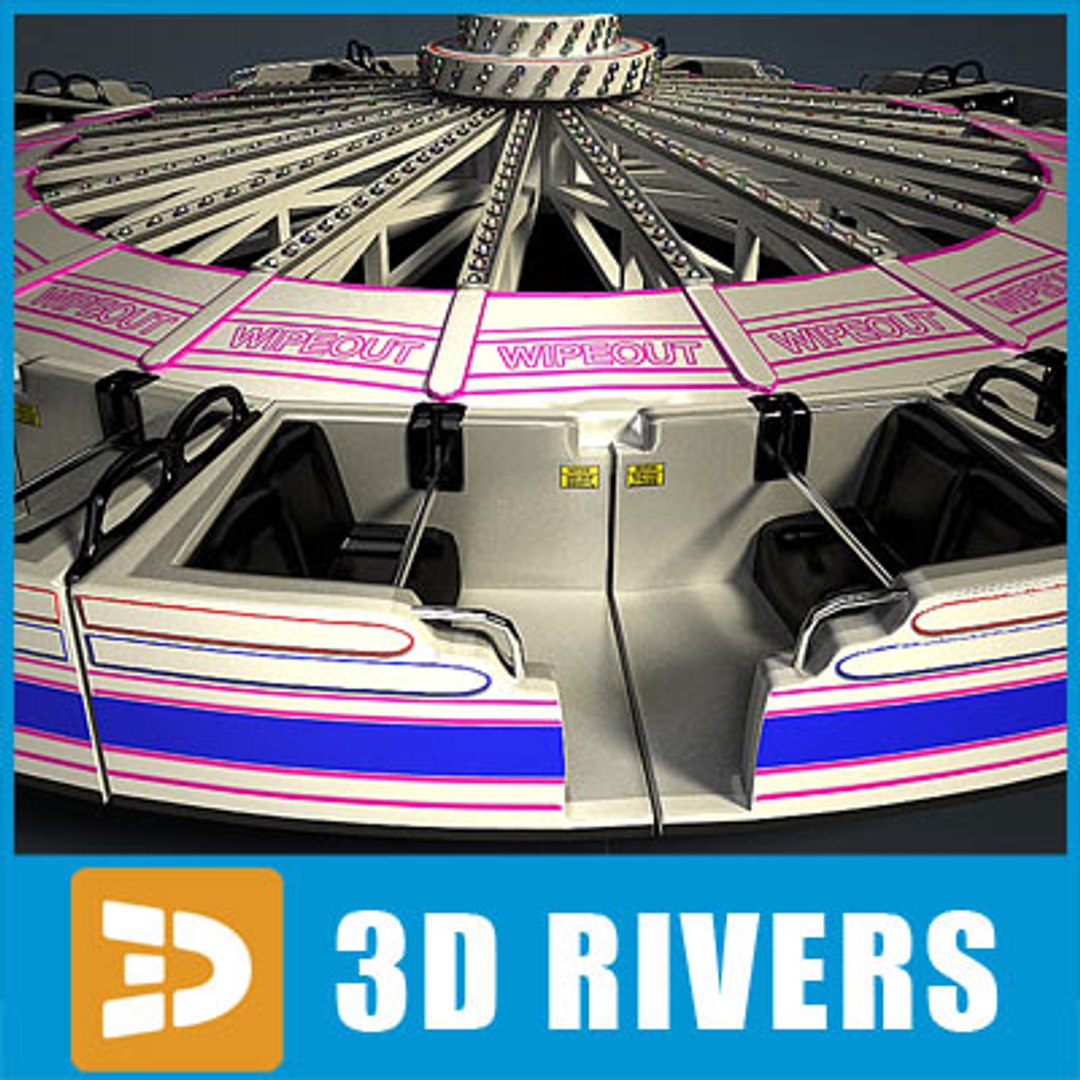 Wipeout Ride Amusement Park 3d Model