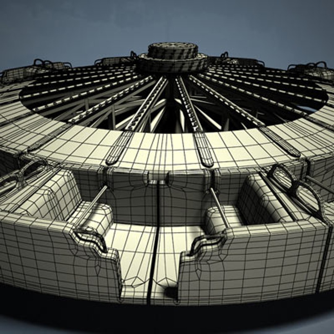 Wipeout Ride Amusement Park 3d Model