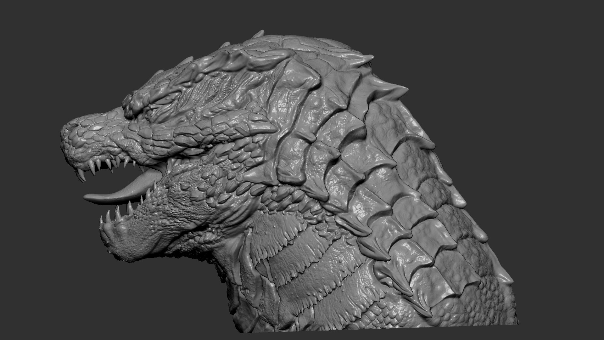 3D Model Godzilla Head - TurboSquid 1708078