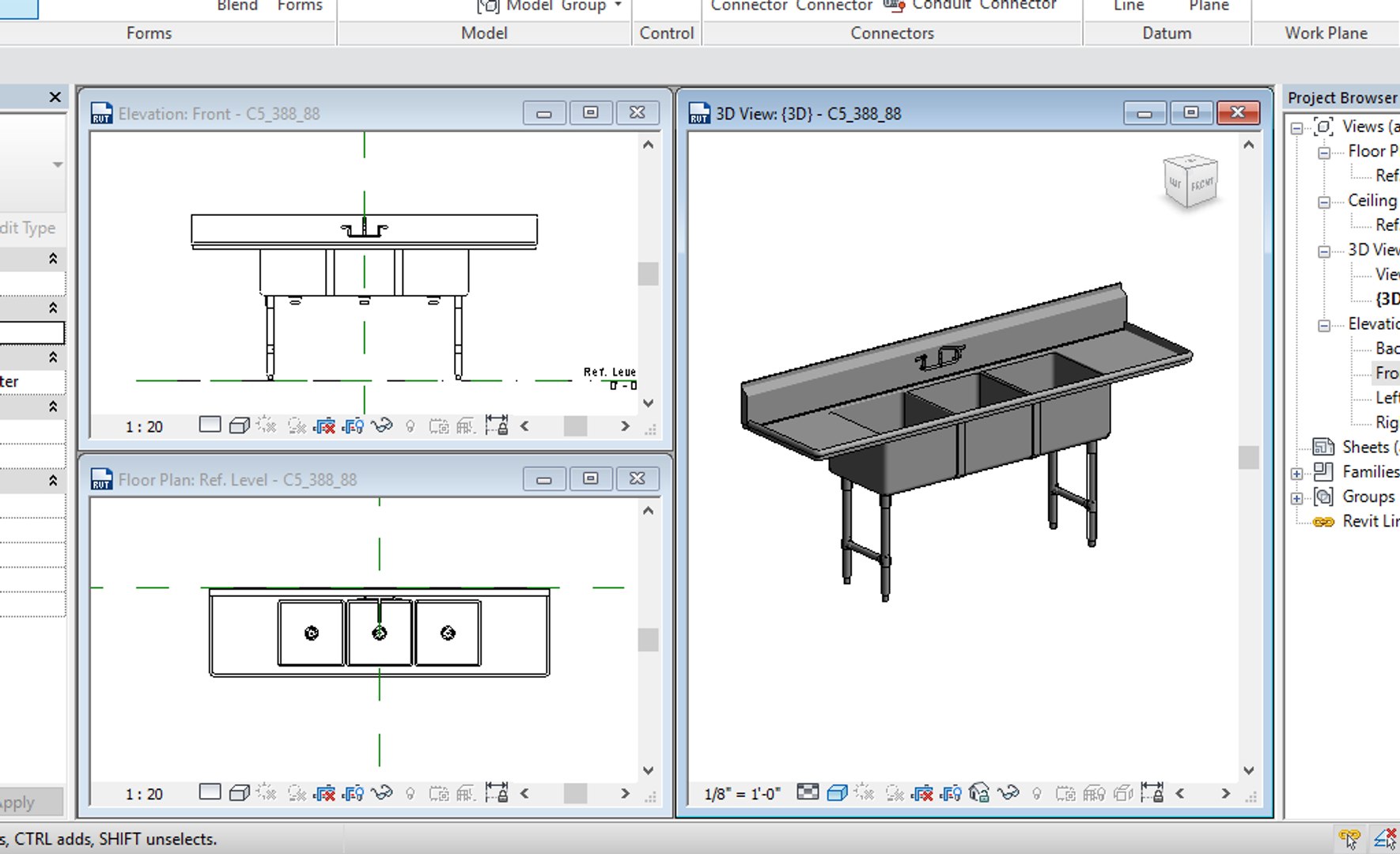 3D Revit Family Sink - TurboSquid 1230549