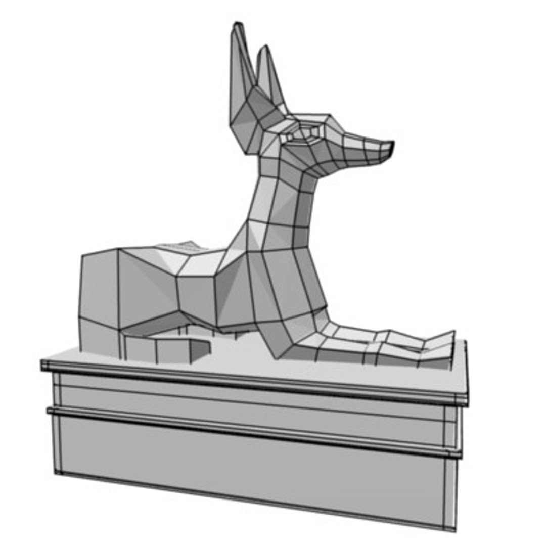 3d jackal statuette
