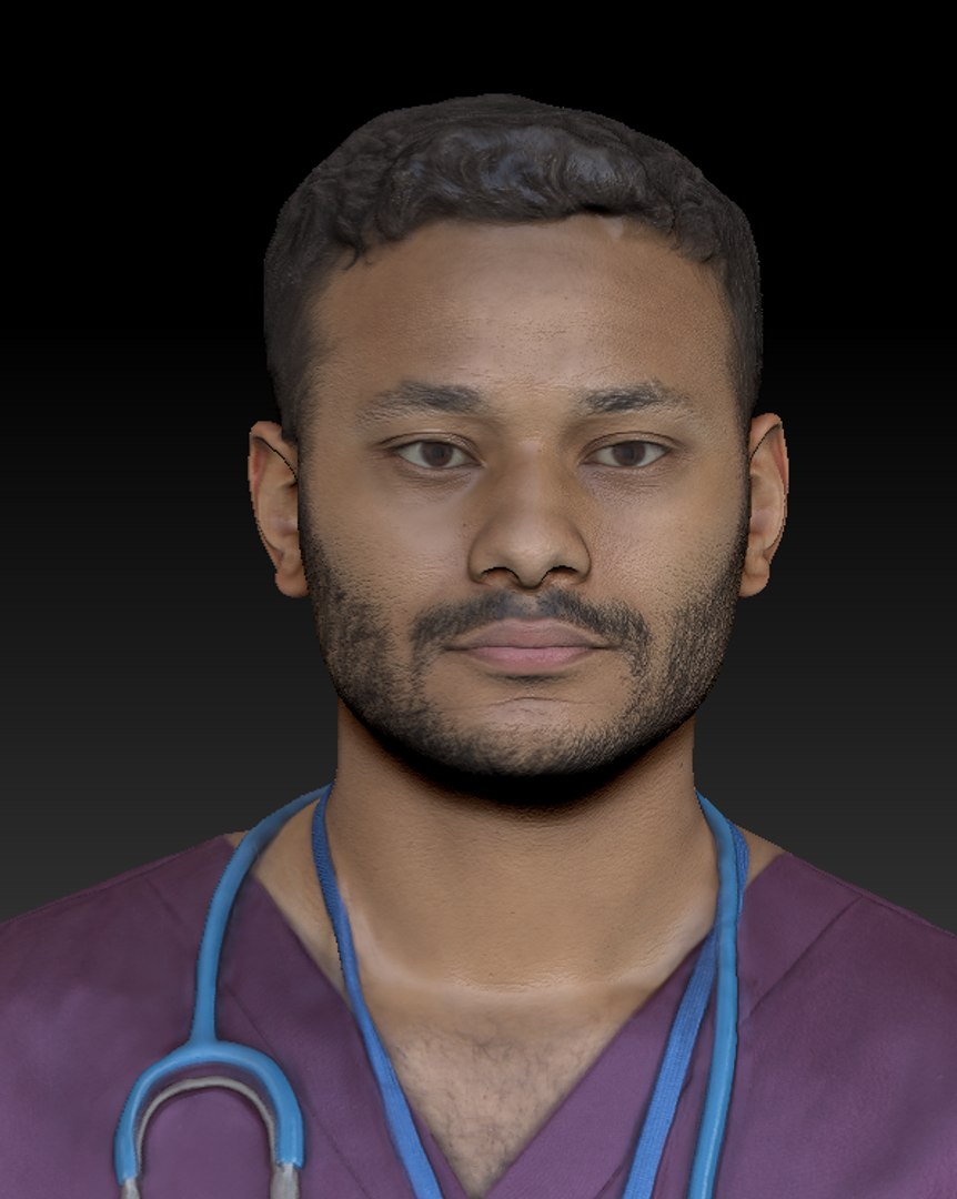 3D model Male doctor in purple uniform ready for animation 299 ...