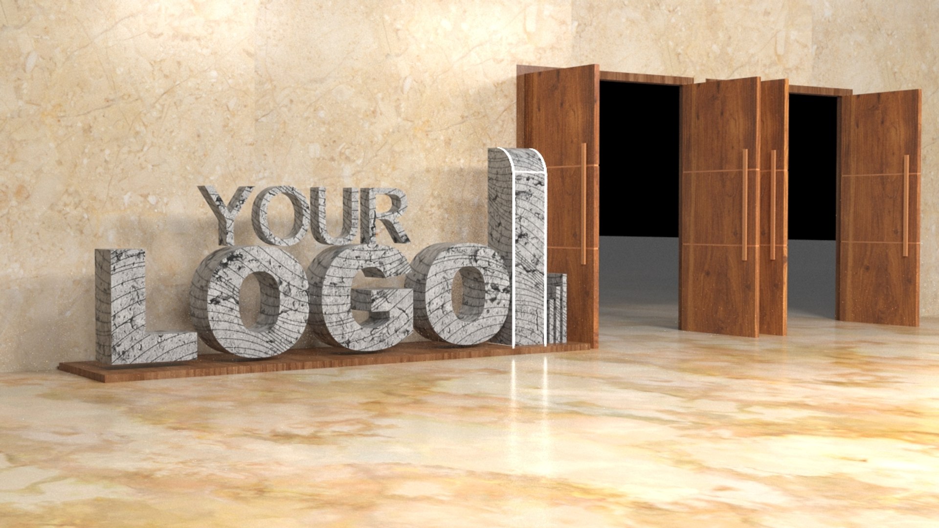 3D Decoration Ballroom Entrance Model - TurboSquid 1609095