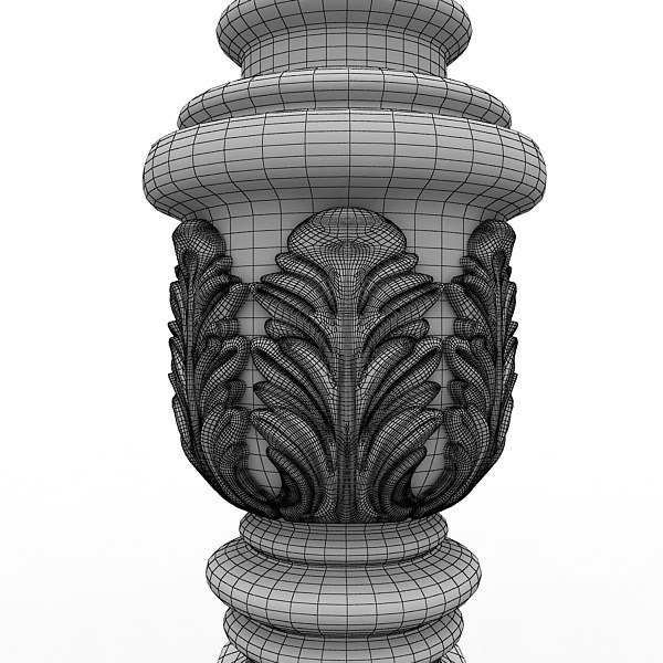 3d rail-post architectural element