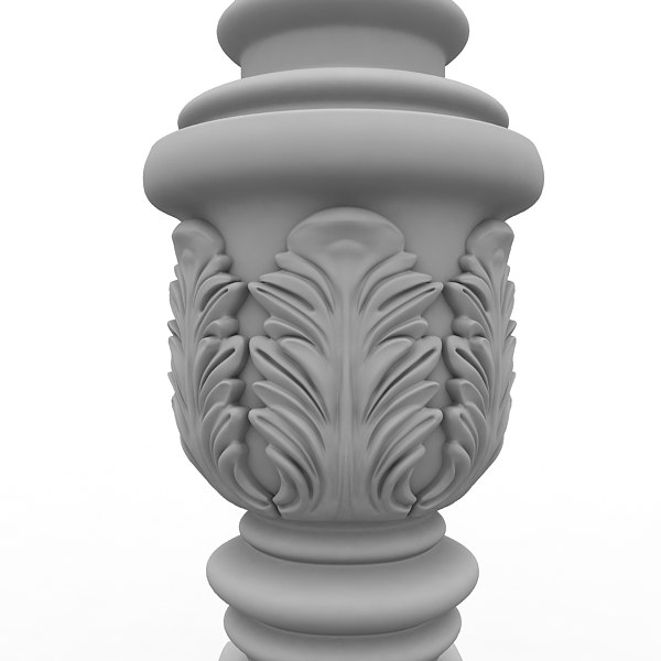3d rail-post architectural element