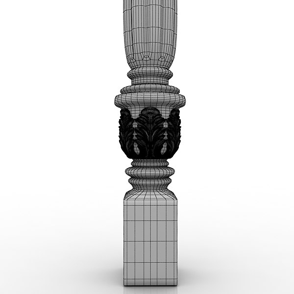 3d rail-post architectural element