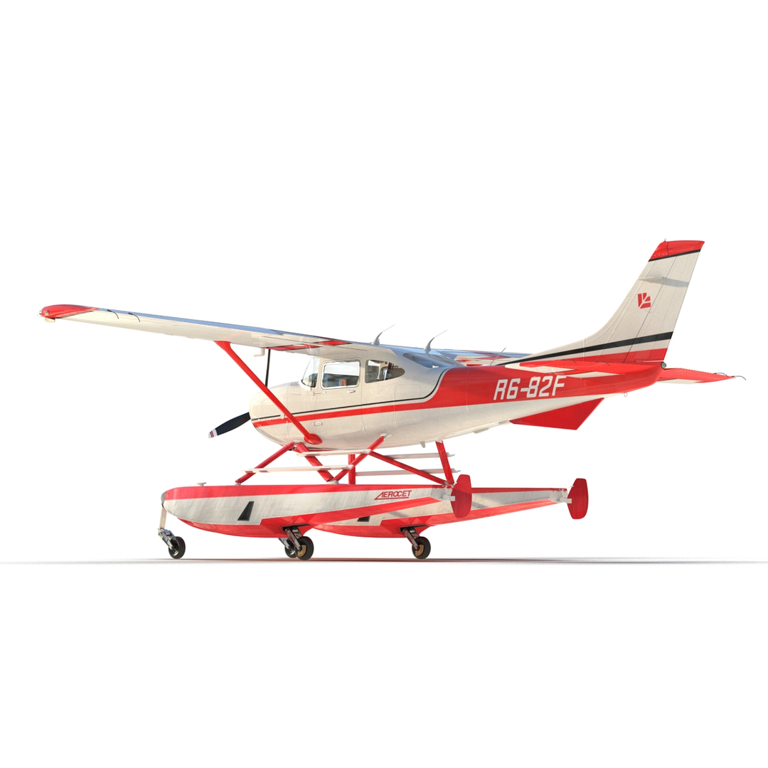 3d cessna 182 skylane floats model