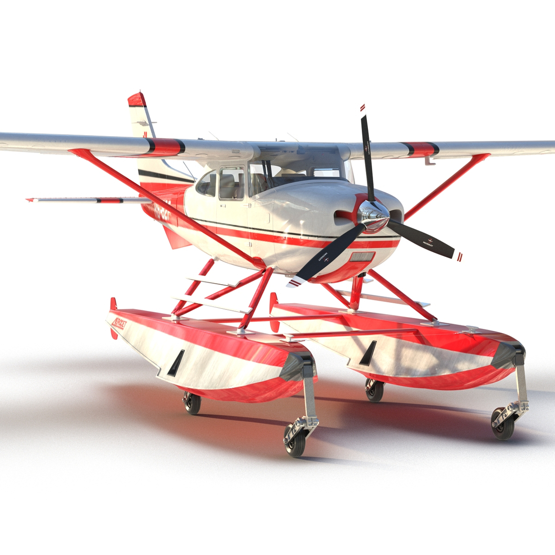 3d cessna 182 skylane floats model
