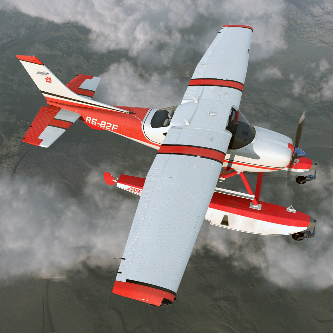 3d cessna 182 skylane floats model