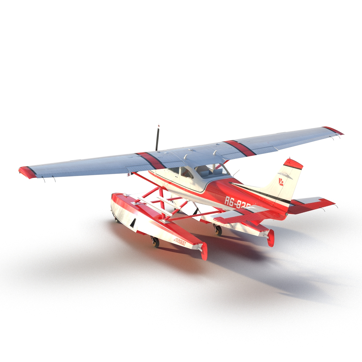 3d cessna 182 skylane floats model