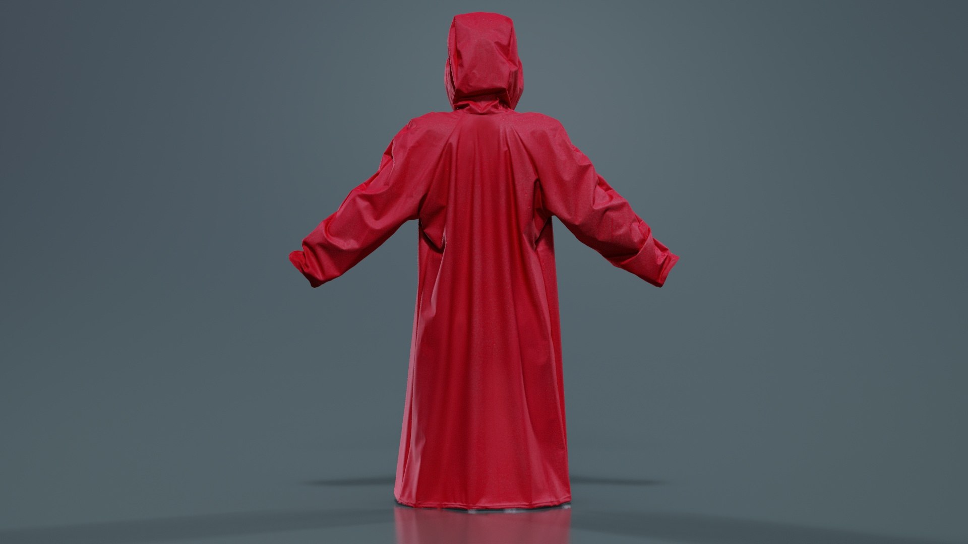 Red Vinyl Raincoat Open Remastered 3D - TurboSquid 2360763