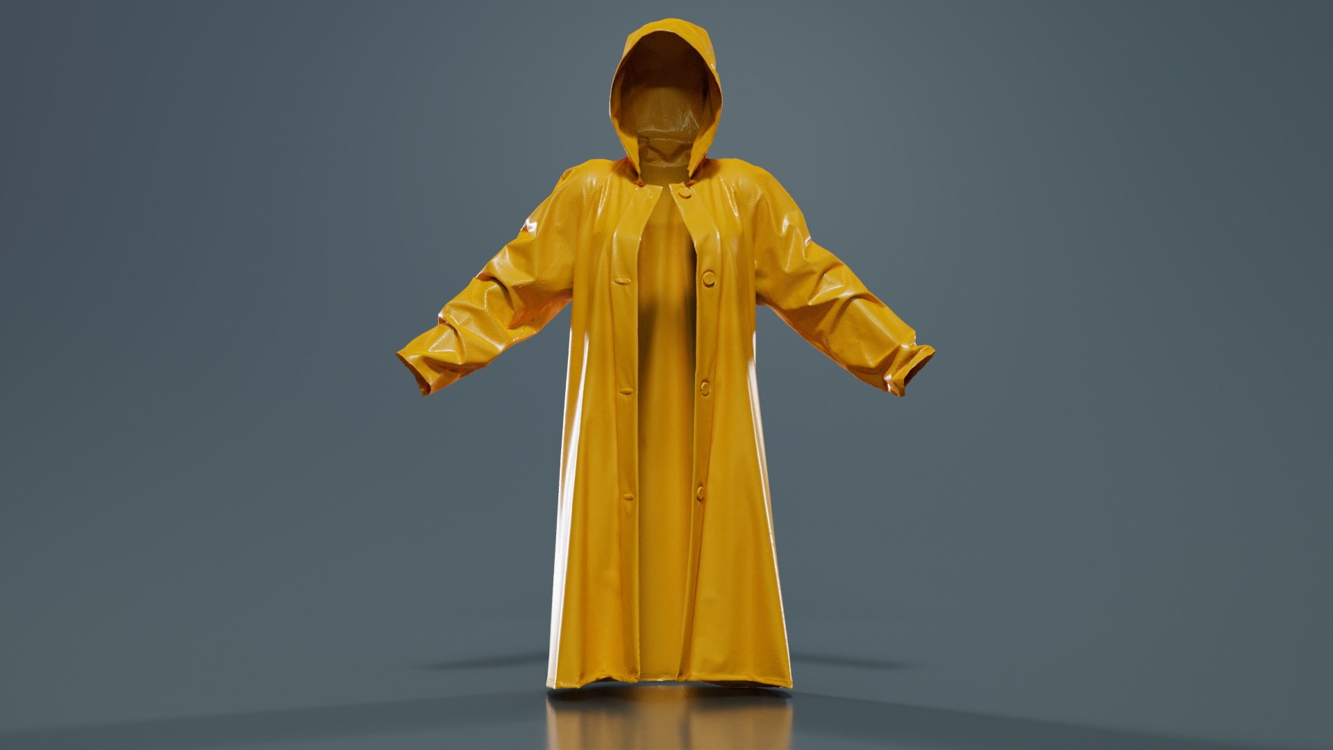 Red Vinyl Raincoat Open Remastered 3D - TurboSquid 2360763