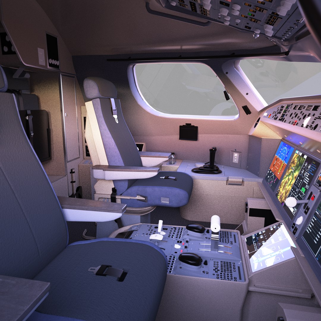 Airbus A220 - Realistic Cockpit Interior 3D - TurboSquid 2234708