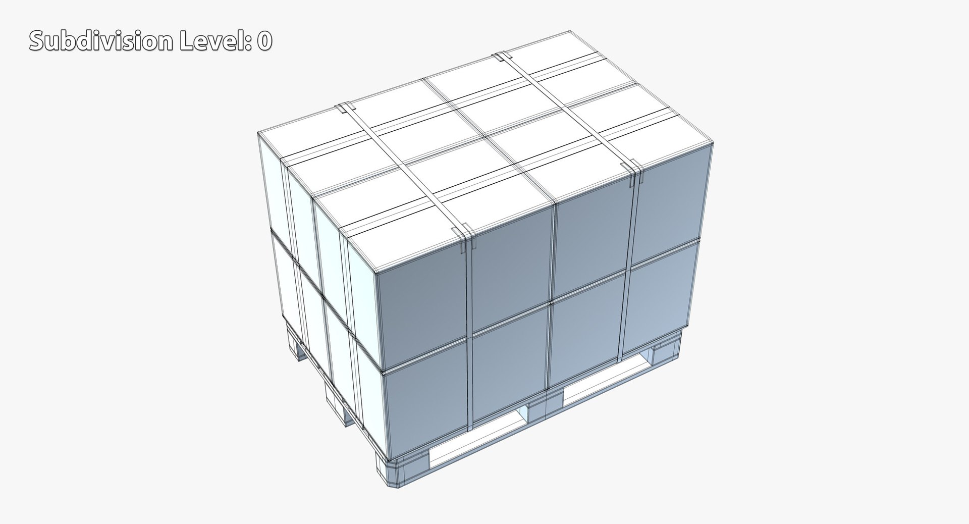 C4d Wooden Pallet Cardboard Boxes