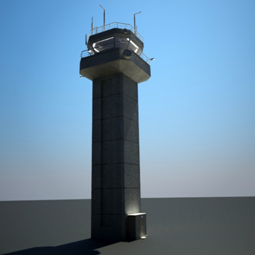 3d model of air traffic tower interior scene