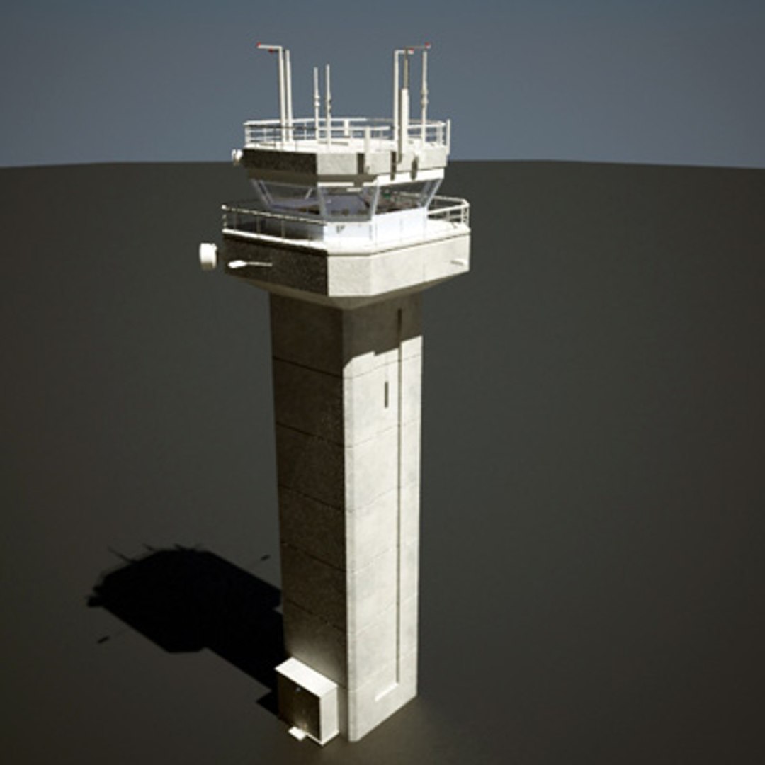 3d model of air traffic tower interior scene