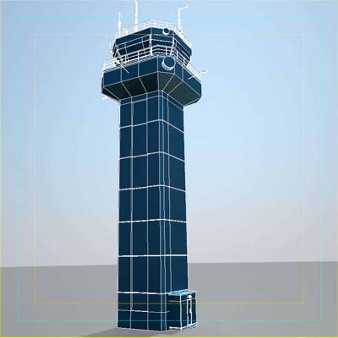 3d model of air traffic tower interior scene