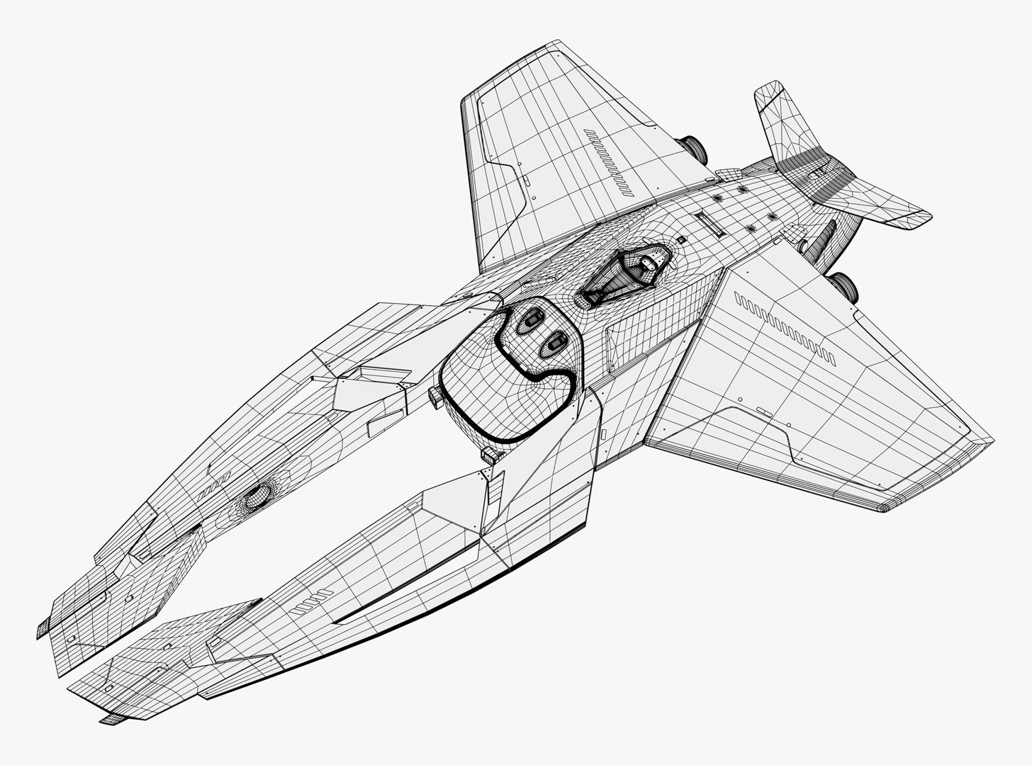 SciFi Starship Interceptor VX M1 3D Model - TurboSquid 2432843