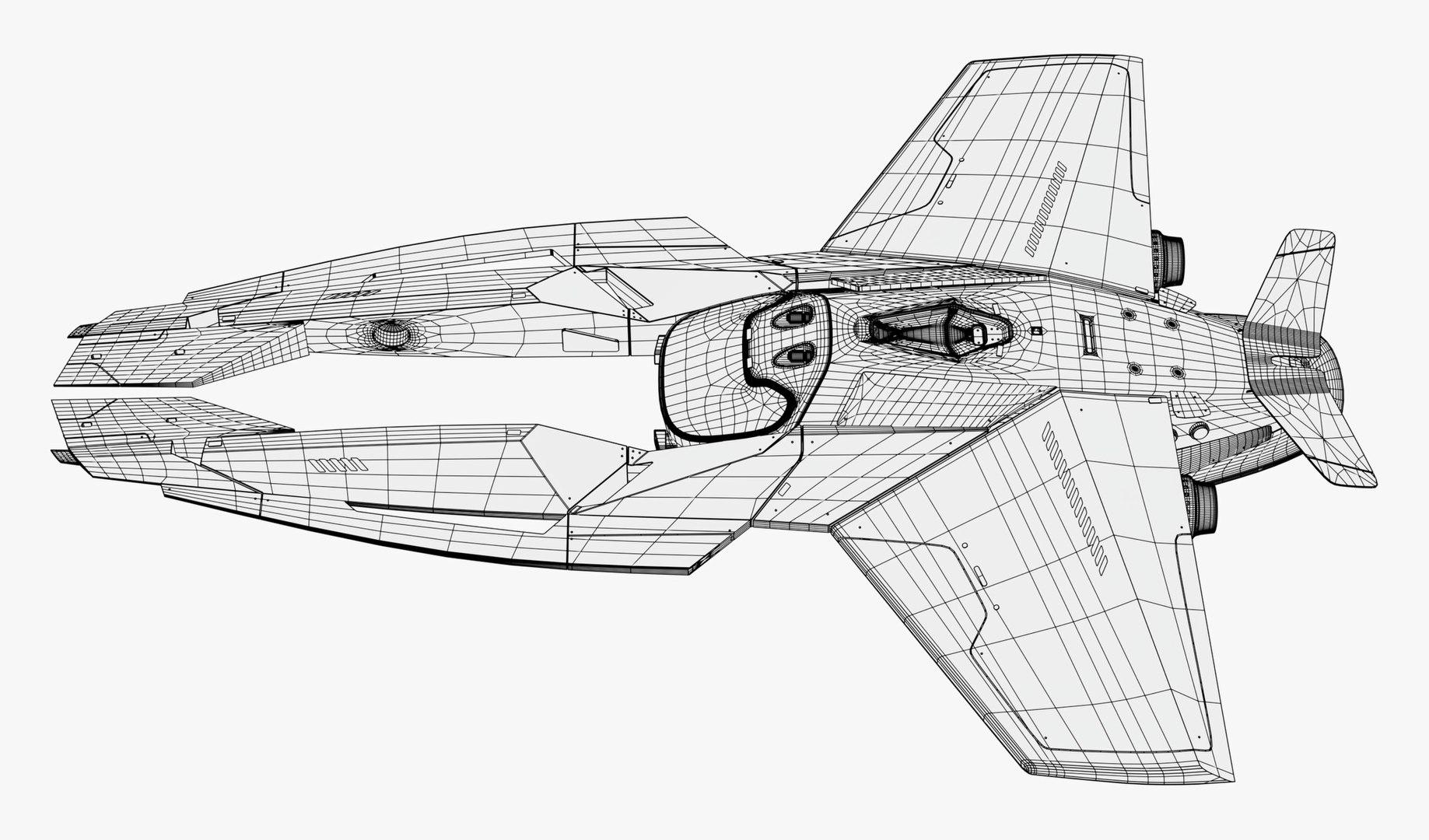 SciFi Starship Interceptor VX M1 3D Model - TurboSquid 2432843