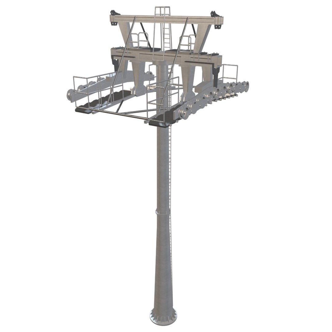 3d Ropeway Tower Model