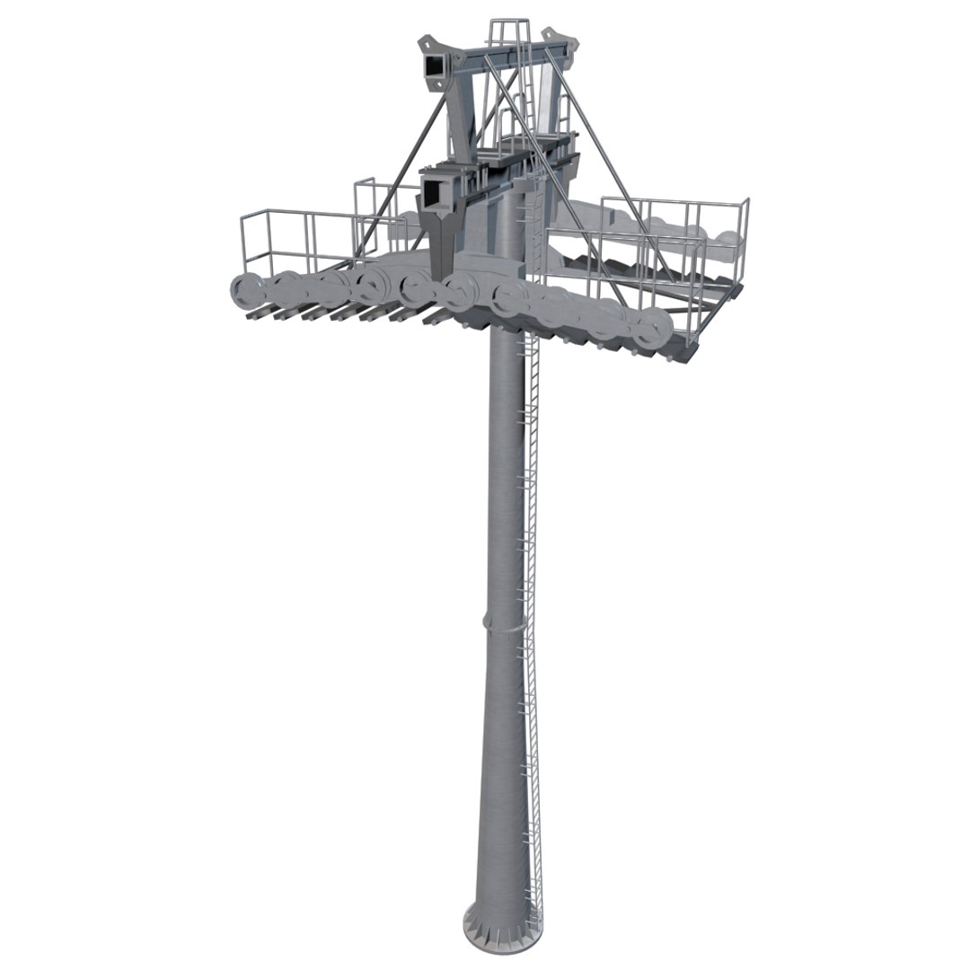 3d Ropeway Tower Model
