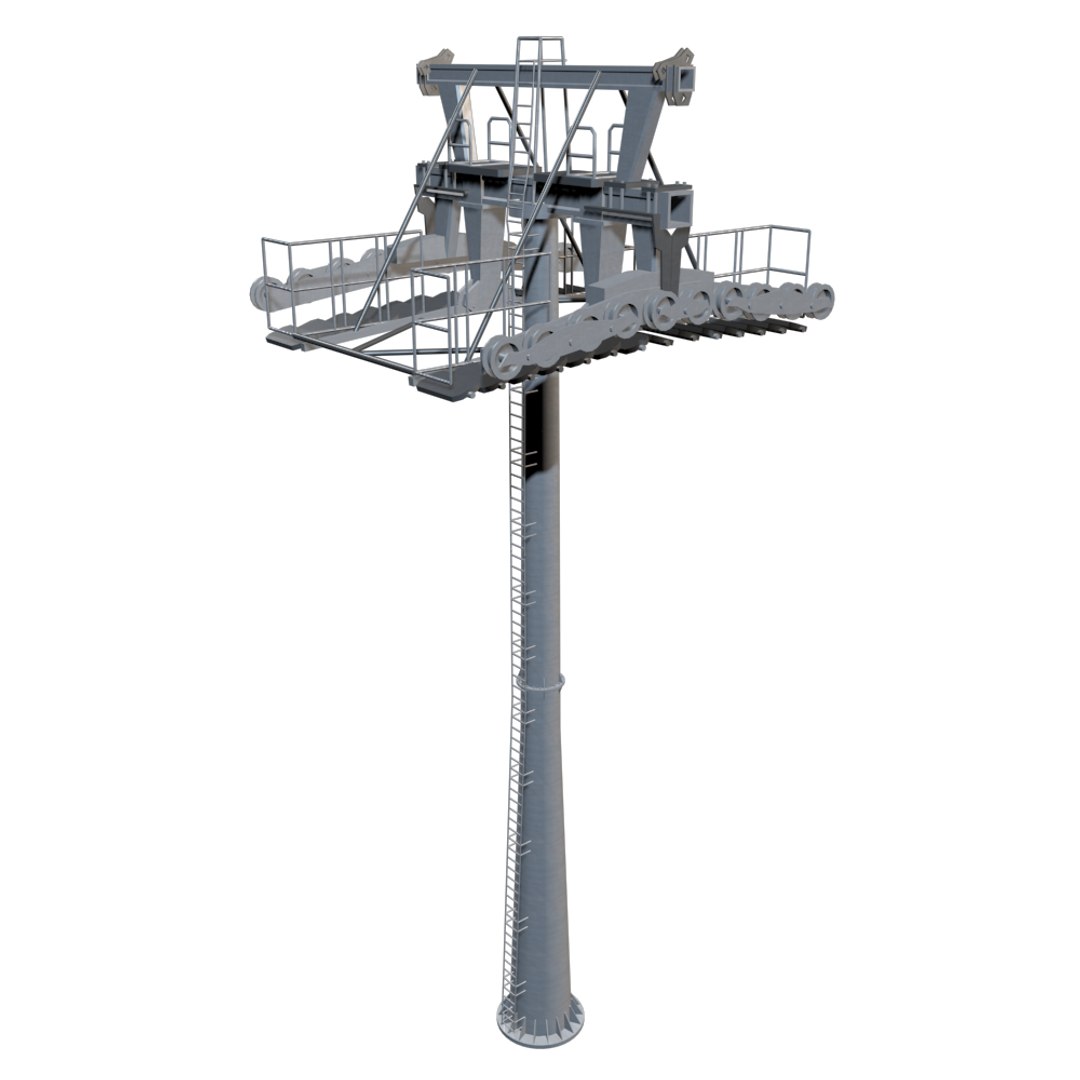 3d Ropeway Tower Model
