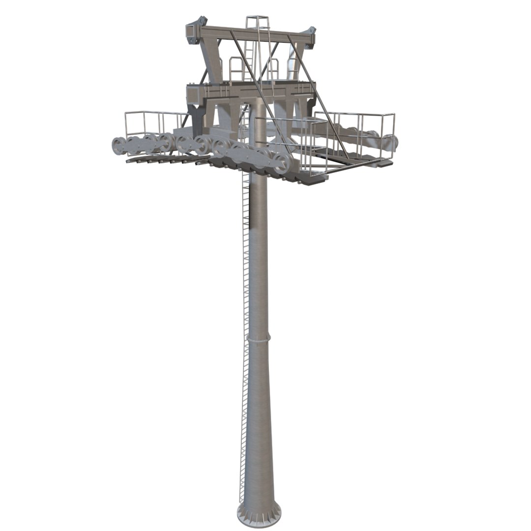 3d Ropeway Tower Model