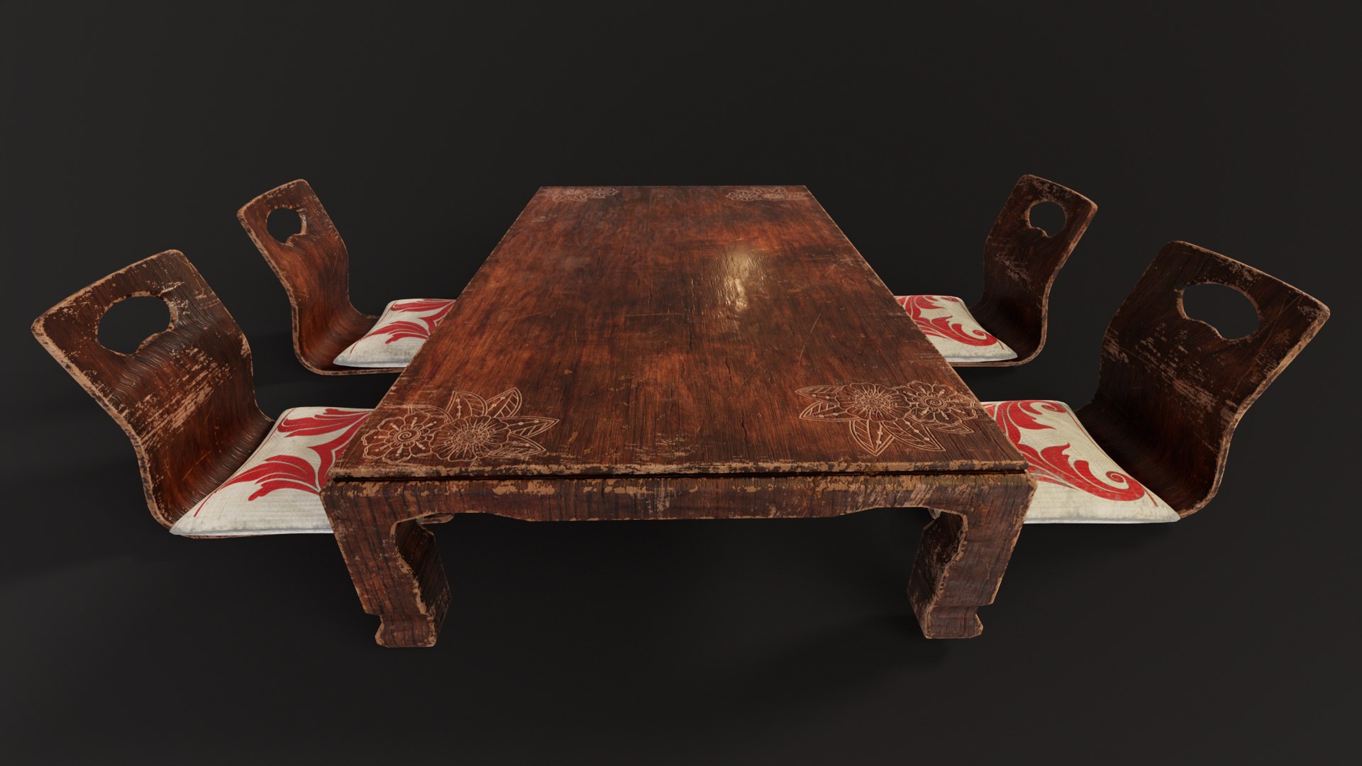 Japanese Dining Furniture 3D Model - TurboSquid 2231994