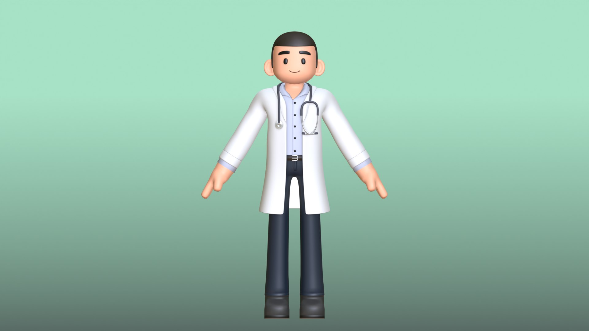 3D Model Minimal Doctor Cartoon Character - TurboSquid 2158627