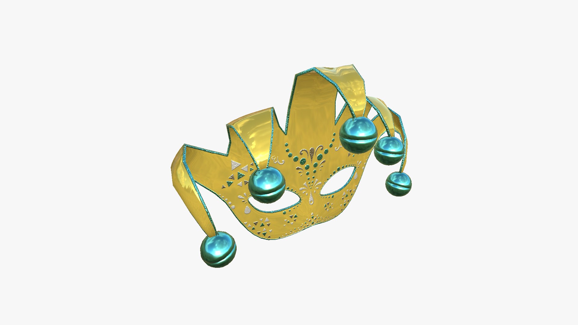 3D Carnival Mask H05 Golden - Costume Character Design Model - TurboSquid 2162414