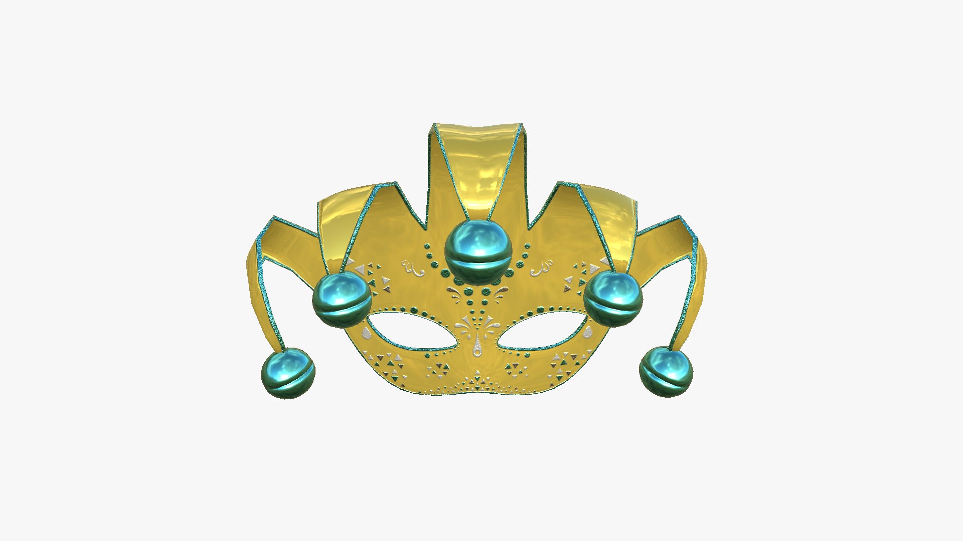 3D Carnival Mask H05 Golden - Costume Character Design Model - TurboSquid 2162414