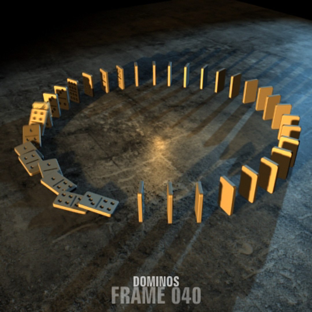 3d Model Dominos Tumbling