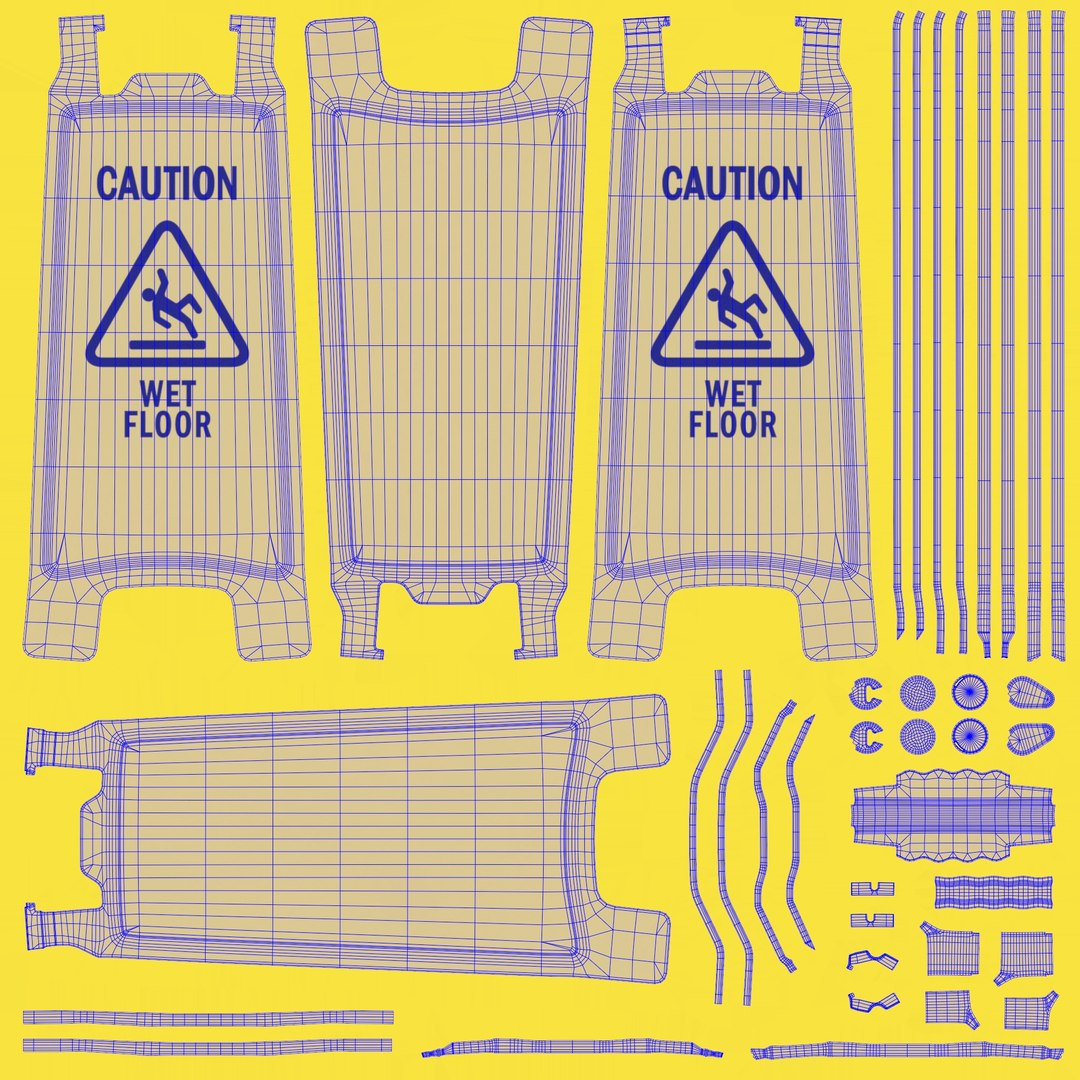 Wet Floor Sign 3D Model - TurboSquid 2296229