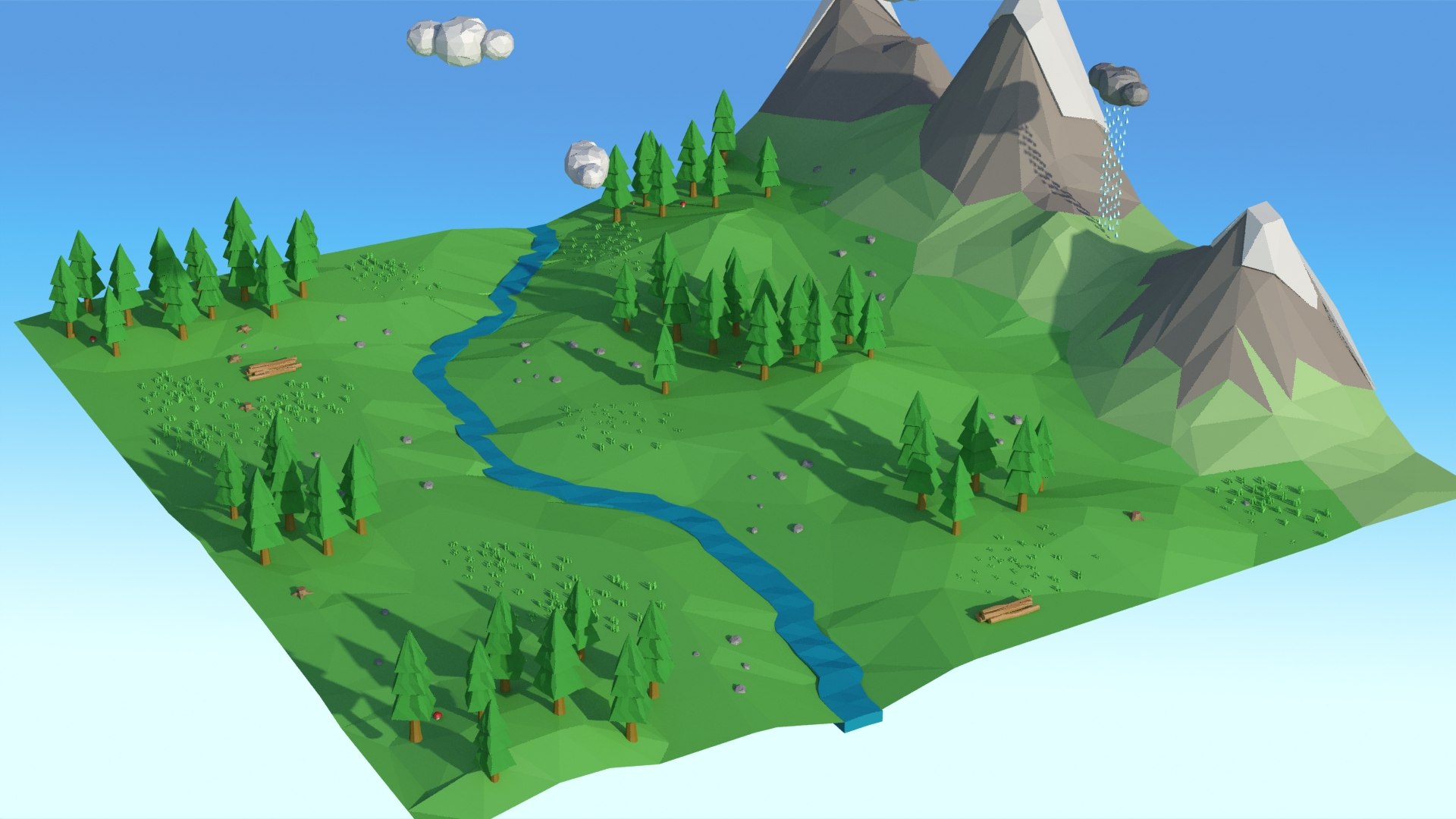 3d Scenes Cartoon Landscape