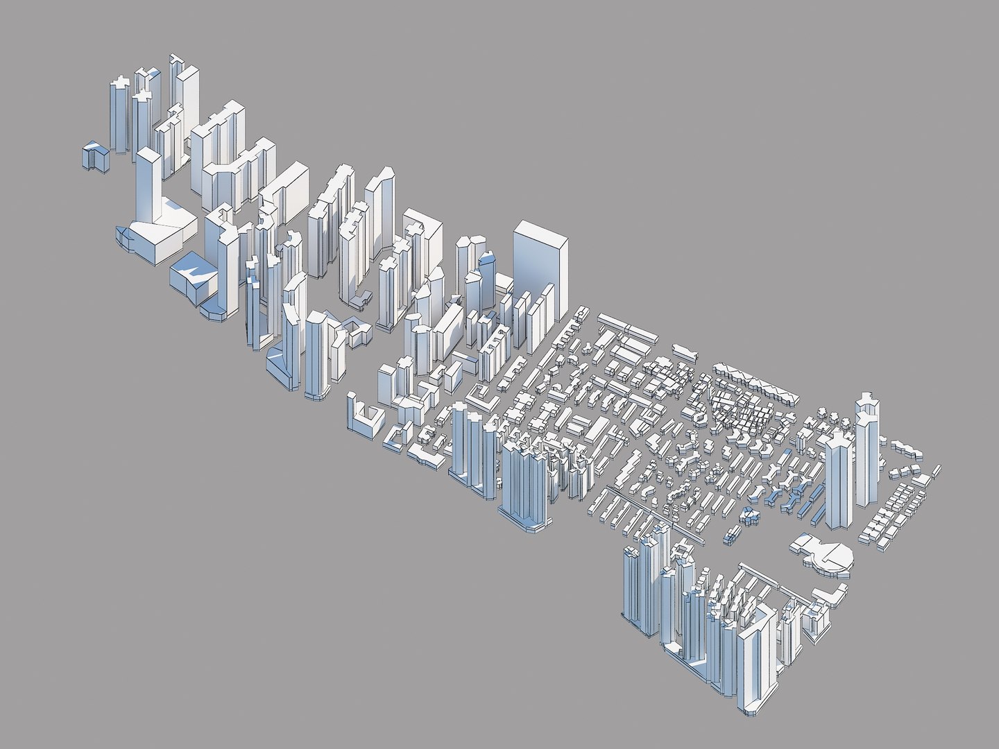 3D Commonly Used Buildings Building Blocks Urban Business Center Areas ...