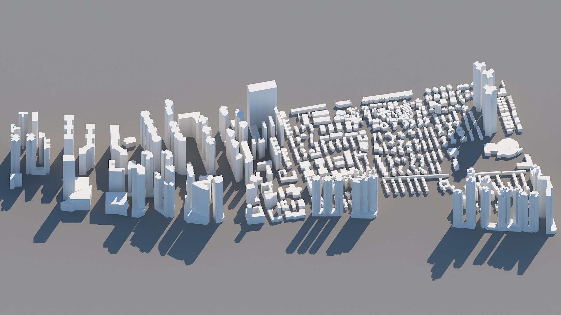 3D Commonly Used Buildings Building Blocks Urban Business Center Areas ...