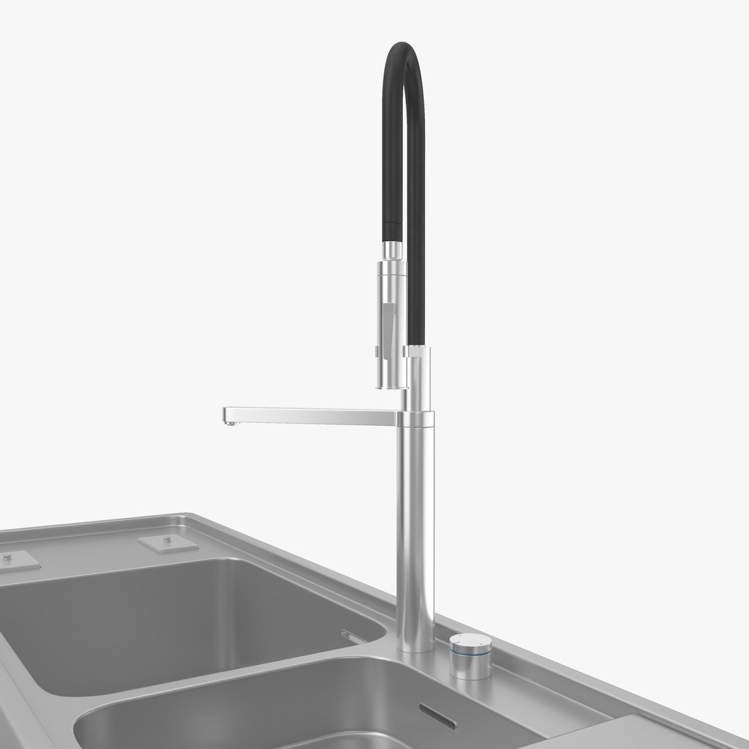 3D Kitchen Sink Alpes-Inox With Ono Touch Light Pro By KWC Tap ...
