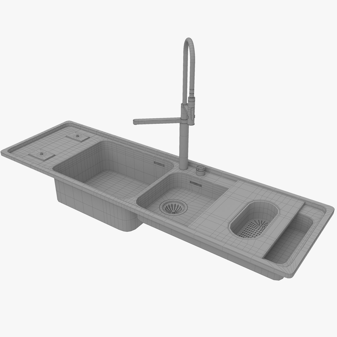 3D Kitchen Sink Alpes-Inox With Ono Touch Light Pro By KWC Tap ...